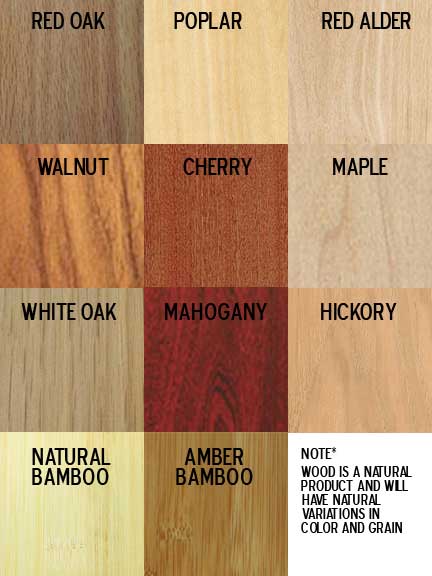 WDI Custom Packaging - Wood Types - You choose. We build!